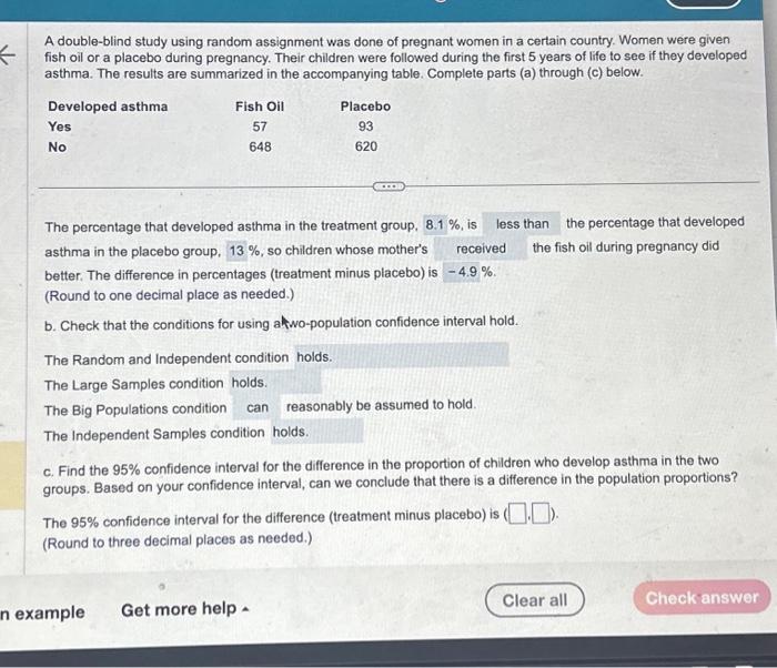 Solved A double-blind study using random assignment was done | Chegg.com