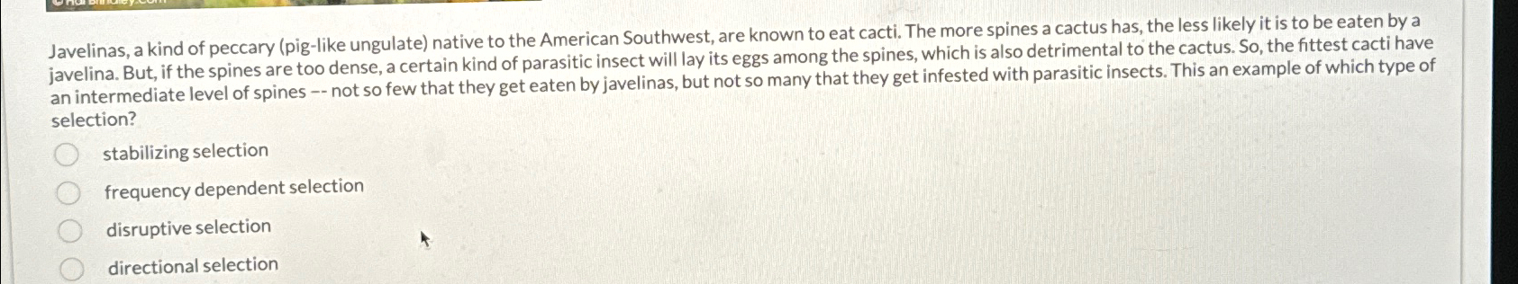 Solved Javelinas, a kind of peccary (pig-like ungulate) | Chegg.com