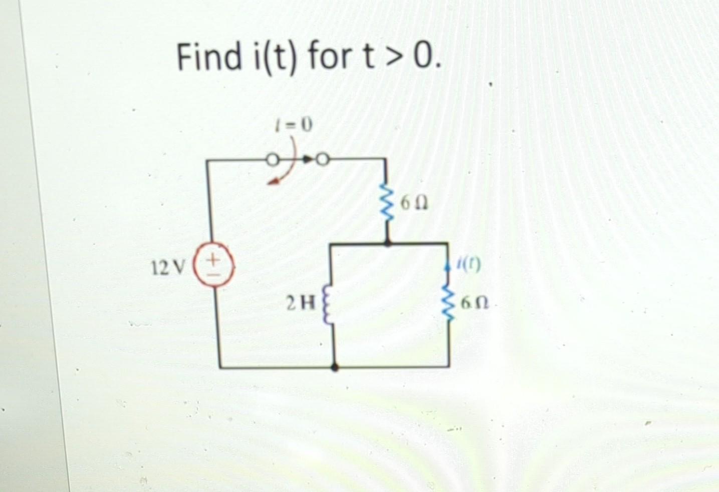 Solved Find i(t) for t>0 | Chegg.com
