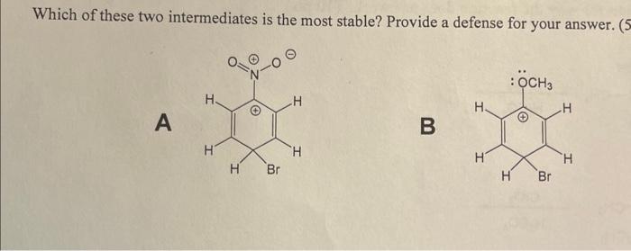 Solved Which of these two intermediates is the most stable? | Chegg.com