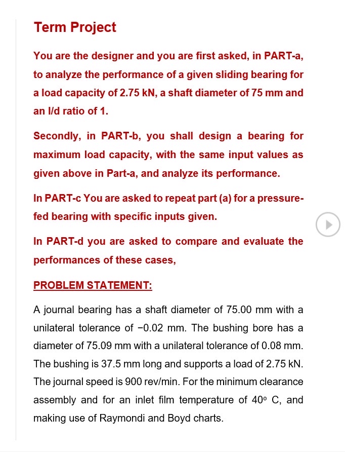 Solved Term ProjectYou are the designer and you are first | Chegg.com