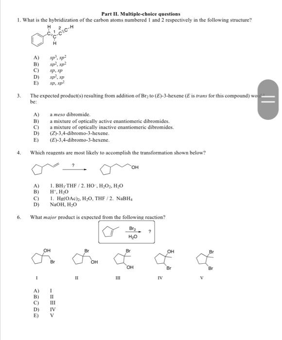 Part II. Multiple-choice questions 1. What is the | Chegg.com