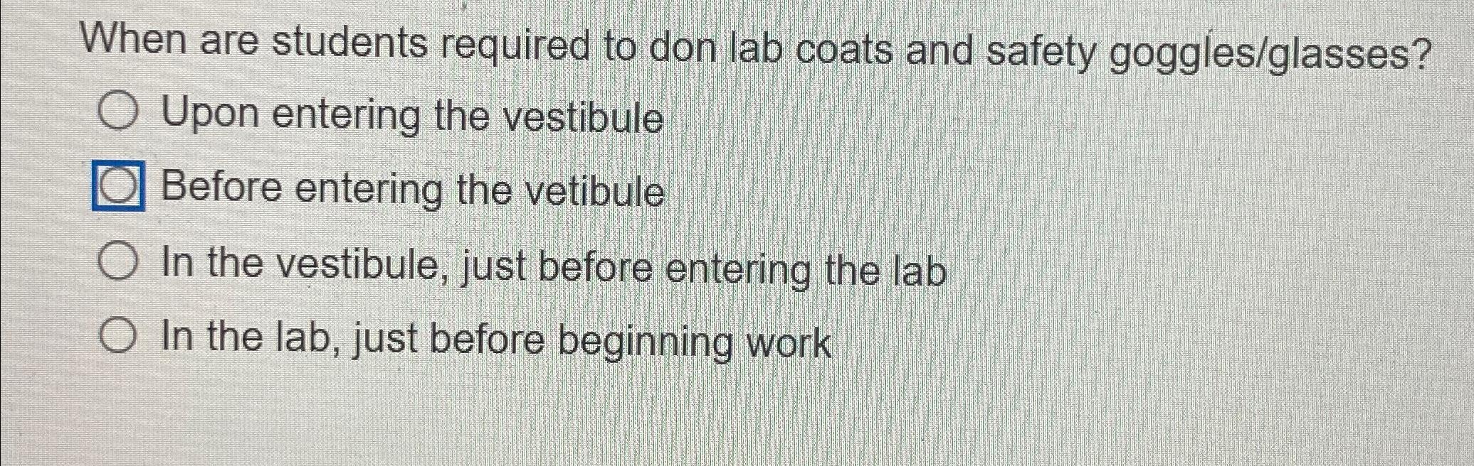 Solved When are students required to don lab coats and | Chegg.com