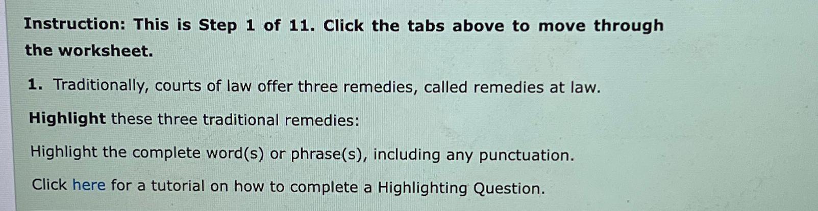 Solved Instruction: This is Step 1 ﻿of 11 . ﻿Click the tabs | Chegg.com