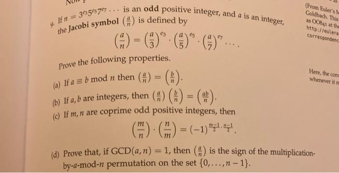 Solved 9. If n = 3955707... is an odd positive integer, and | Chegg.com