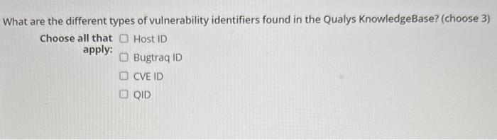 Solved What are the different types of vulnerability | Chegg.com