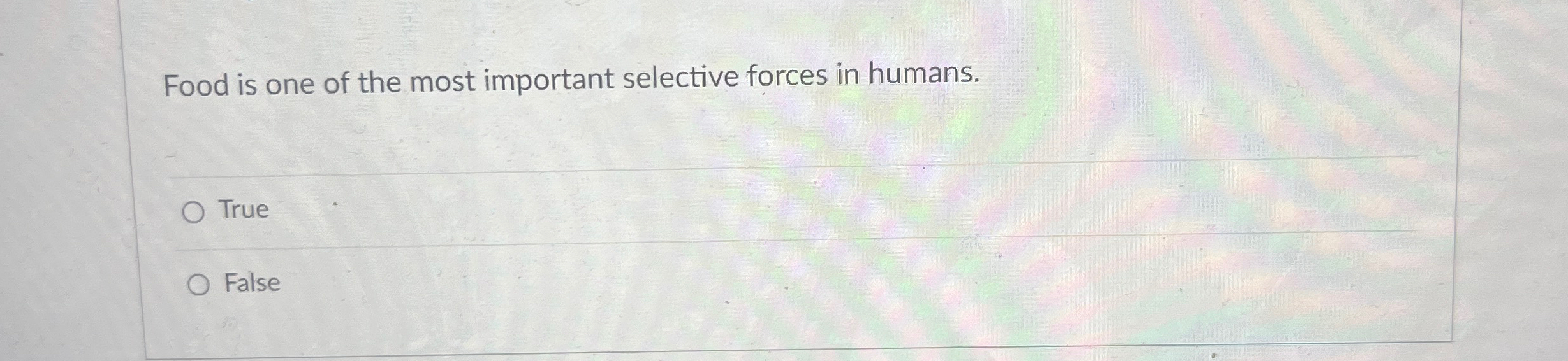 Solved Food is one of the most important selective forces in | Chegg.com