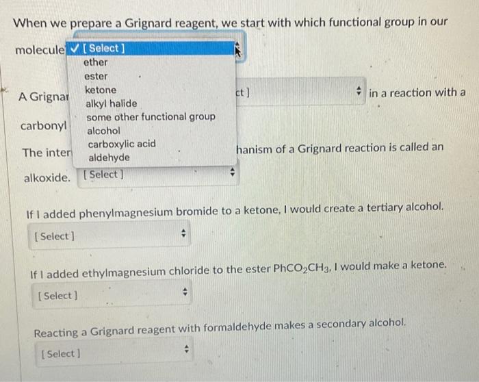 Solved When we prepare a Grignard reagent, we start with | Chegg.com