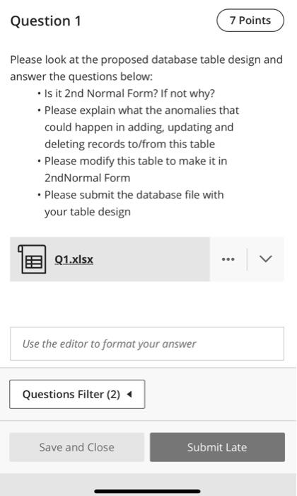 Solved Please look at the proposed database table design and | Chegg.com