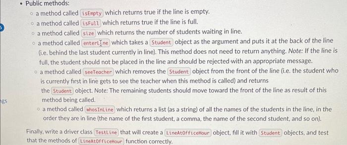 Solved Part 2 You will create three classes, the first two | Chegg.com