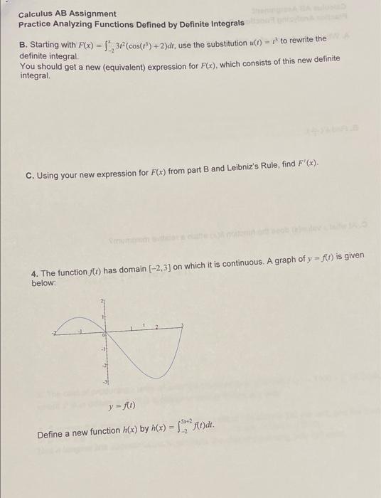 Solved Calculus AB Assignment Practice Analyzing Functions | Chegg.com
