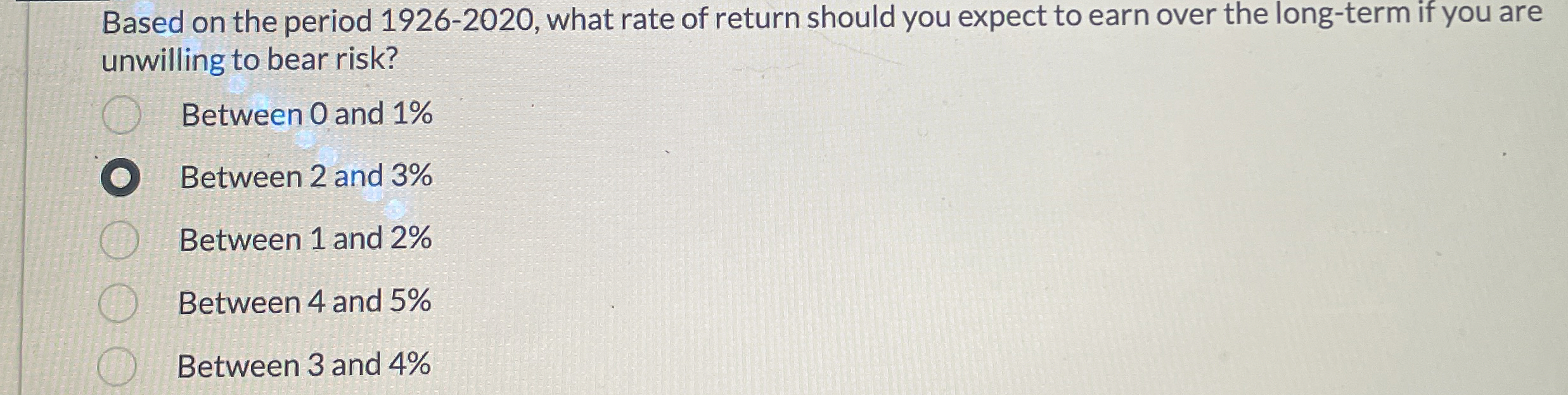 Solved Based on the period 1926-2020, ﻿what rate of return | Chegg.com