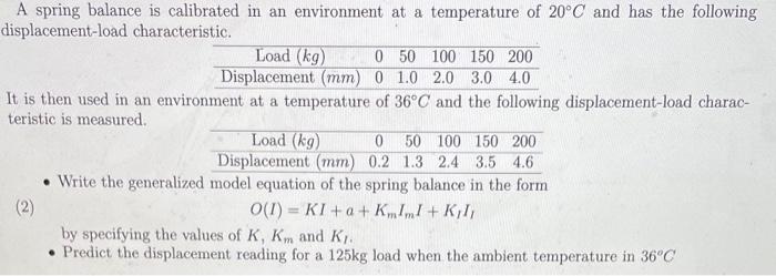 A spring balance is calibrated in an environment at a | Chegg.com