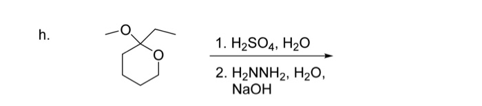Solved 1. H2SO4, H2O 2. H2NNH2, H20, NaOH OH (No reagent | Chegg.com