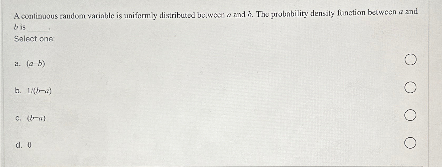 Solved A continuous random variable is uniformly distributed | Chegg.com
