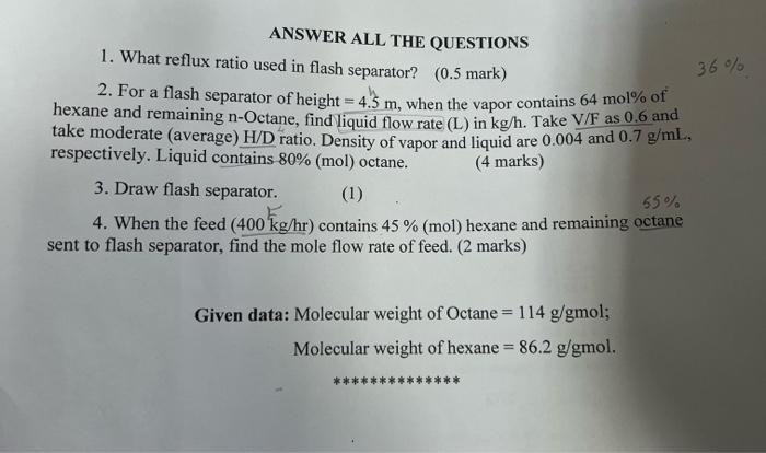 Solved ANSWER ALL THE QUESTIONS 1. What reflux ratio used in | Chegg.com