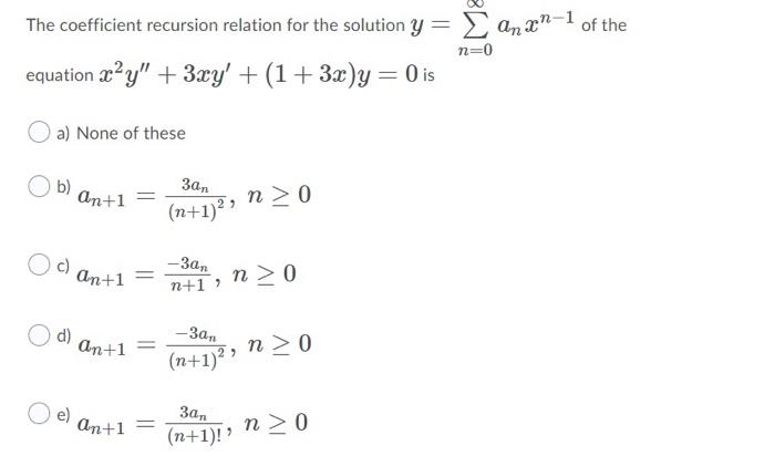 Solved Of The The Coefficient Recursion Relation For The 3531