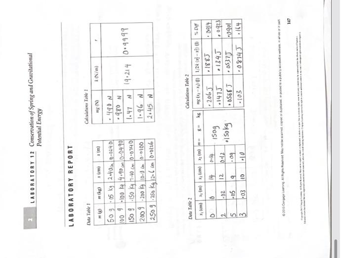 Solved using the lab data, please help me figure out to | Chegg.com