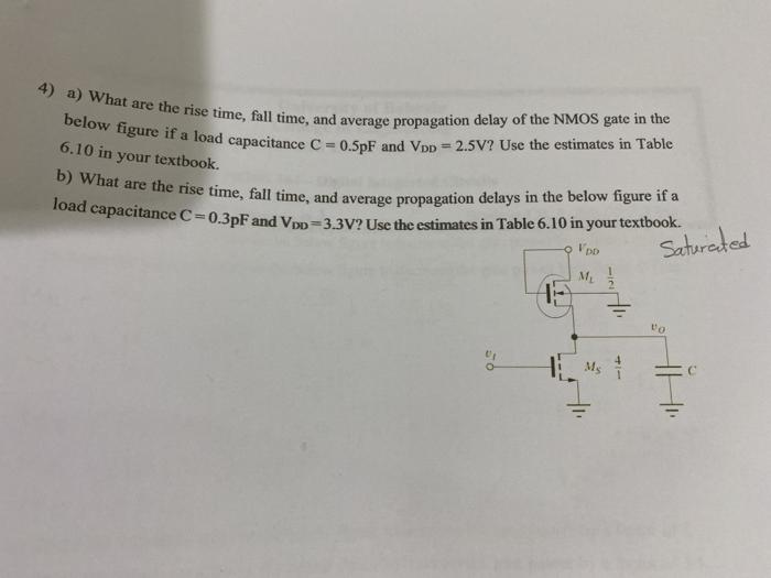 Solved 4) a) What are the rise time, fall time, and average | Chegg.com