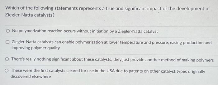 Solved Which of the following statements represents a true | Chegg.com