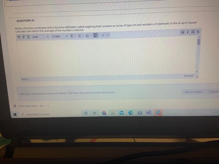 Solved QUESTION 21 Write a function prototype and a function | Chegg.com