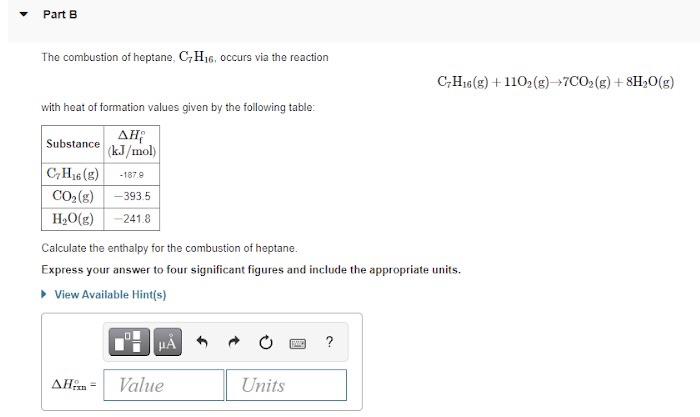 Solved Part A The standard heat of formation, AH is defined | Chegg.com