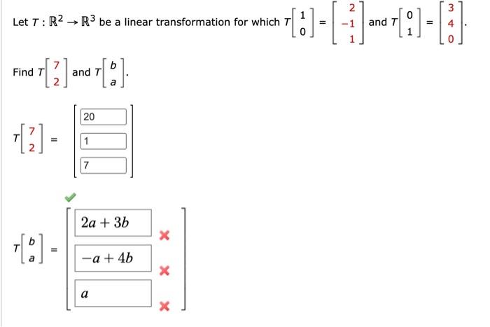 Solved Let T:R2→R3 be a linear transformation for which | Chegg.com