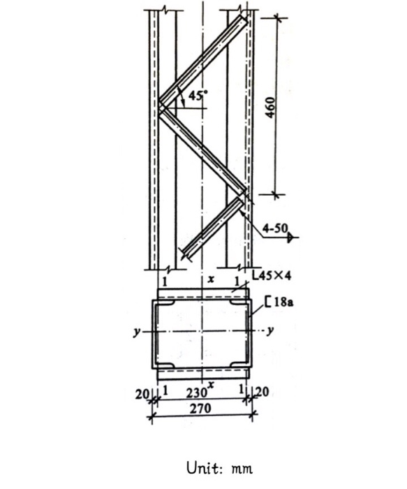 1. The latticed column with lace under N=800kN axial | Chegg.com