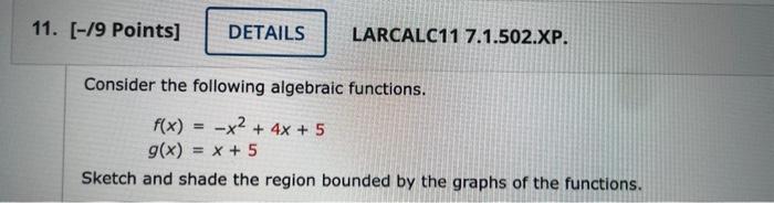 Solved Consider the following algebraic functions. | Chegg.com