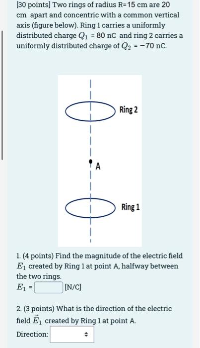 Solved [ 20 points] A uniformly charged disk of radius R= 20 | Chegg.com