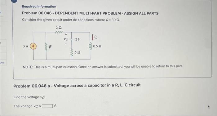 Solved Required information Problem 06.046 - DEPENDENT | Chegg.com Solved Required information Problem 06.046 - DEPENDENT | Chegg.com