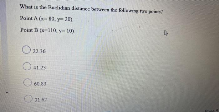 Solved What is the Euclidian distance between the following | Chegg.com
