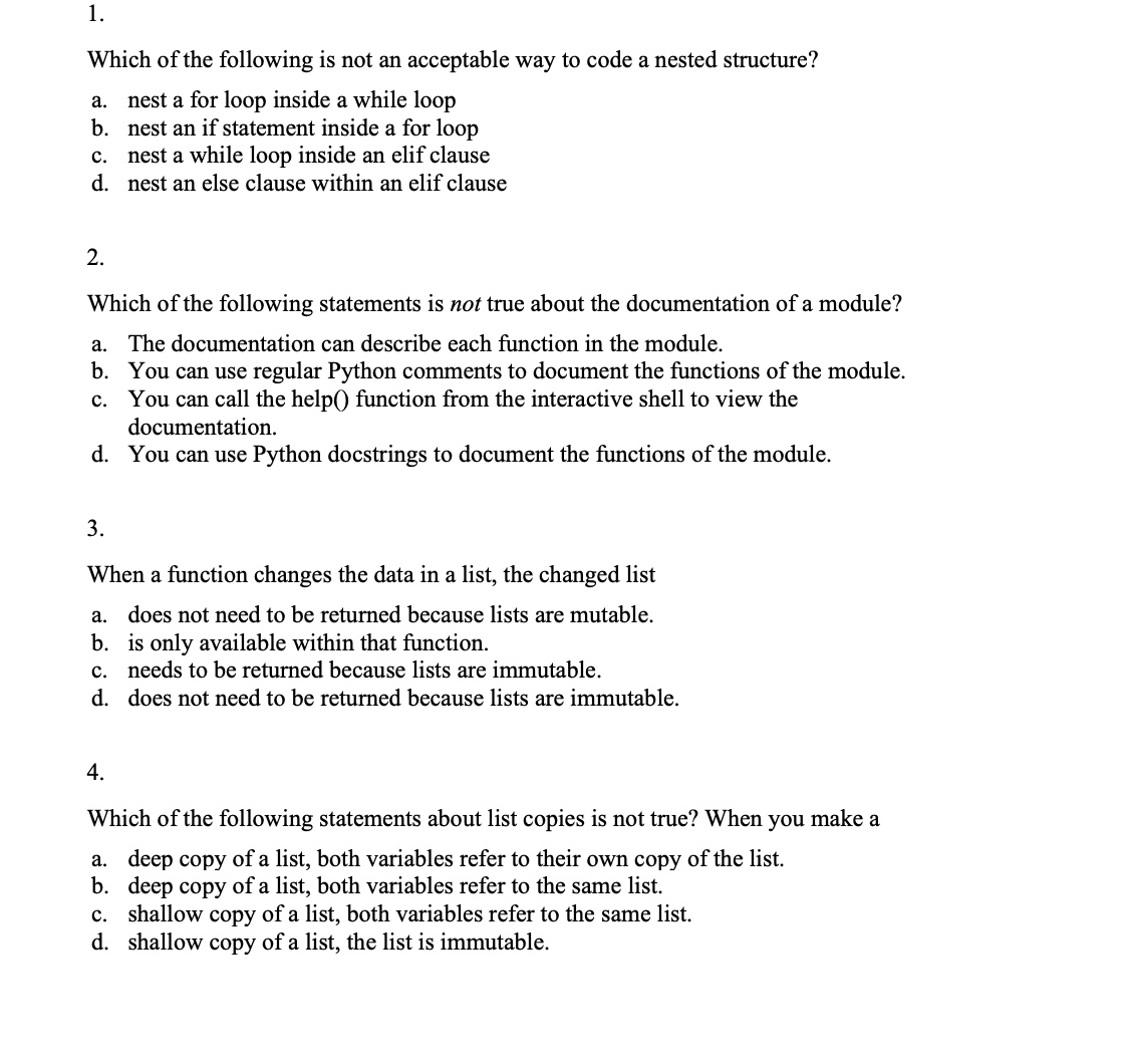 Solved Which of the following is not an acceptable way to | Chegg.com