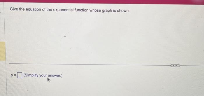 Solved Give the equation of the exponential function whose | Chegg.com