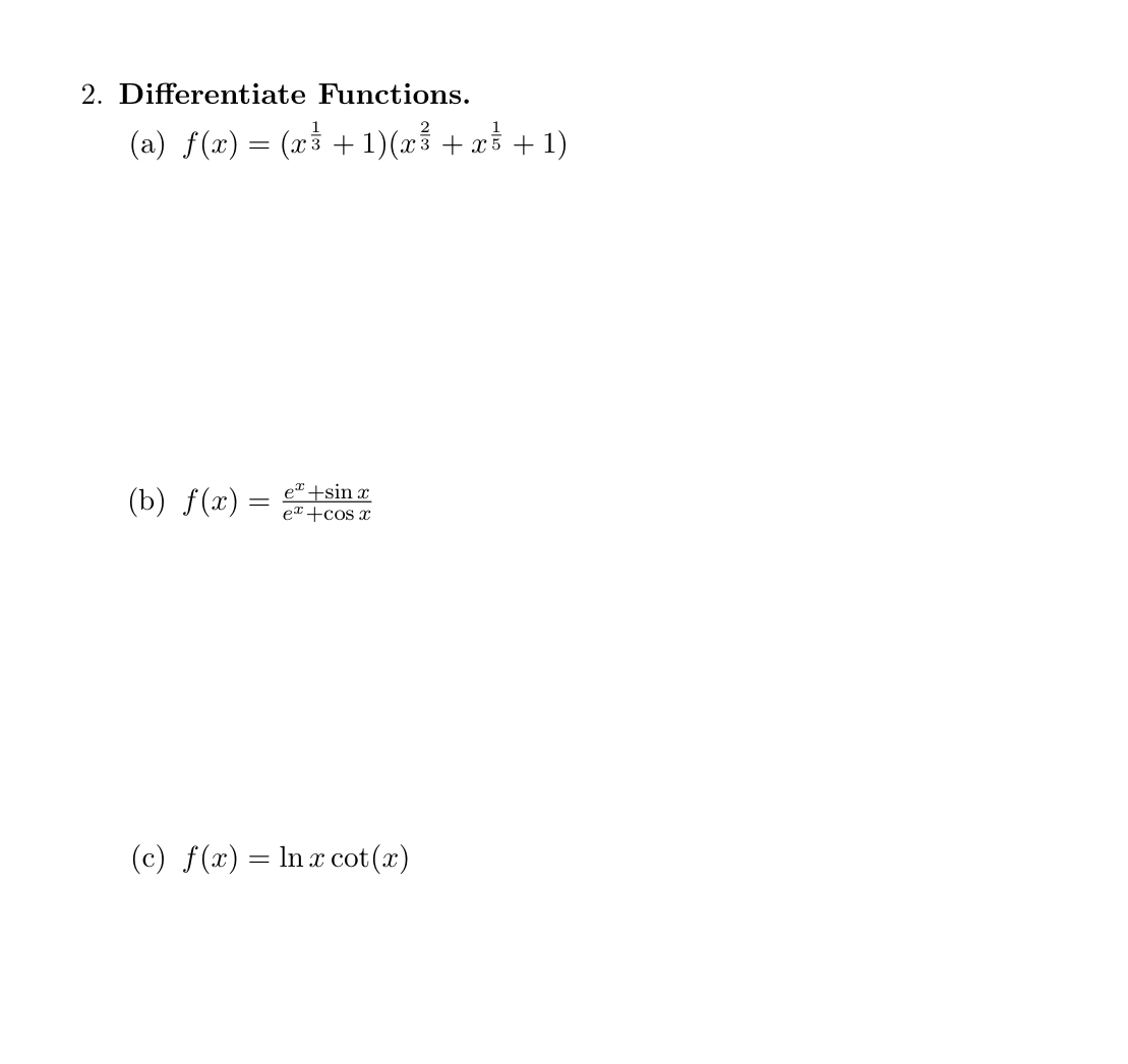 Solved Differentiate | Chegg.com
