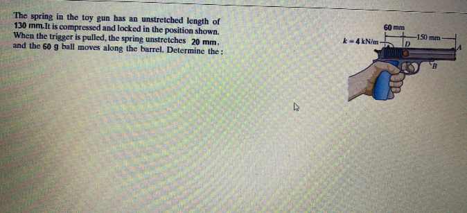 Solved The spring in the toy gun has an unstretched length | Chegg.com