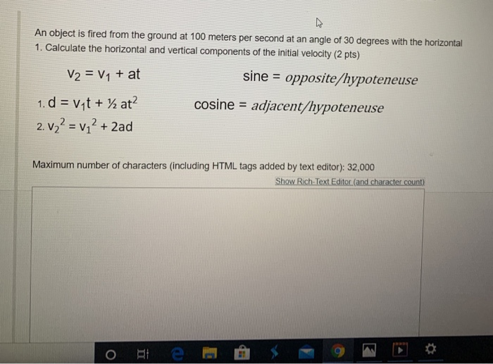 Solved An object is fired from the ground at 100 meters per | Chegg.com
