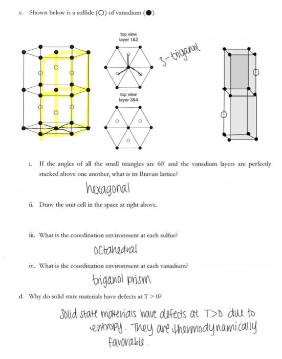 Solved c. Shown below is a sulfide (O) of vanadium (O). i. | Chegg.com