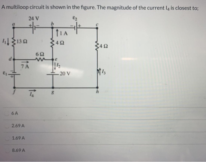 Solved A multiloop circuit is shown in the figure. The | Chegg.com