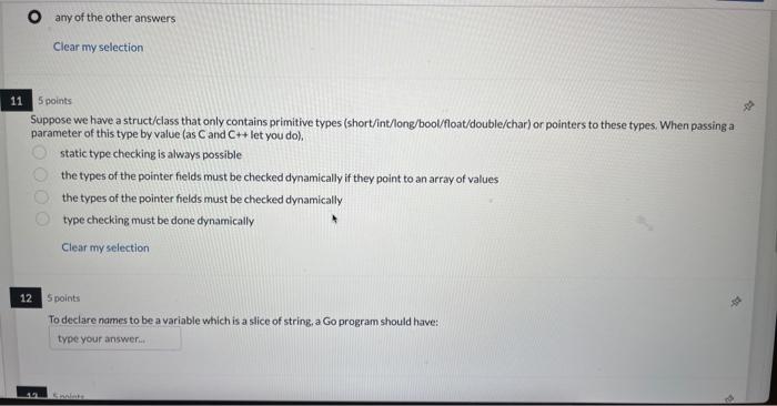 Solved Suppose we have a struct/class that only contains | Chegg.com
