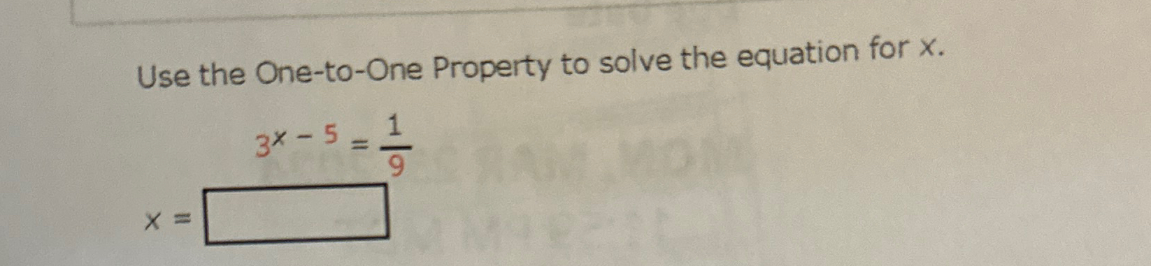 Solved Use the One-to-One Property to solve the equation for | Chegg.com