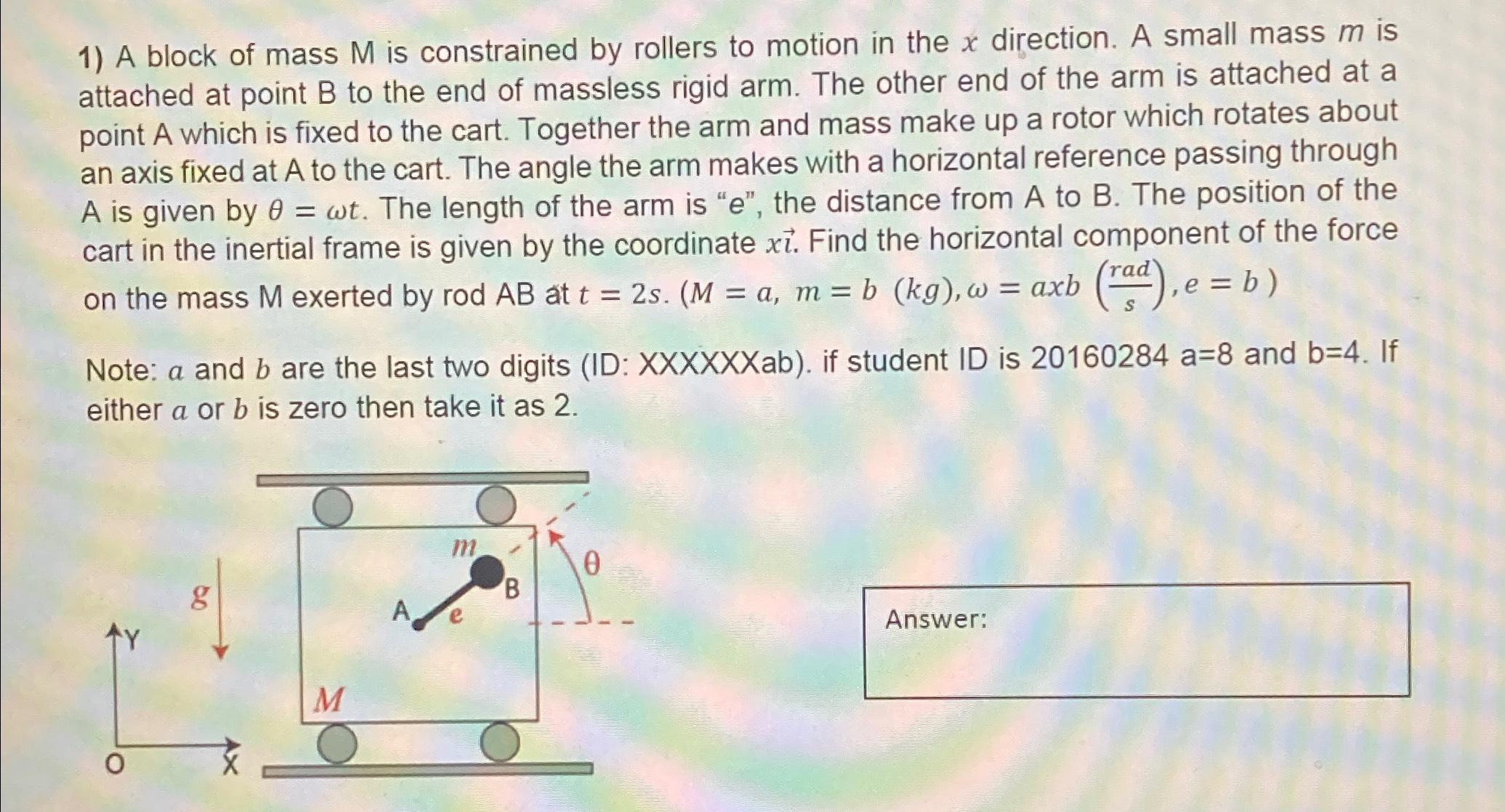 Solved A block of mass M ﻿is constrained by rollers to | Chegg.com