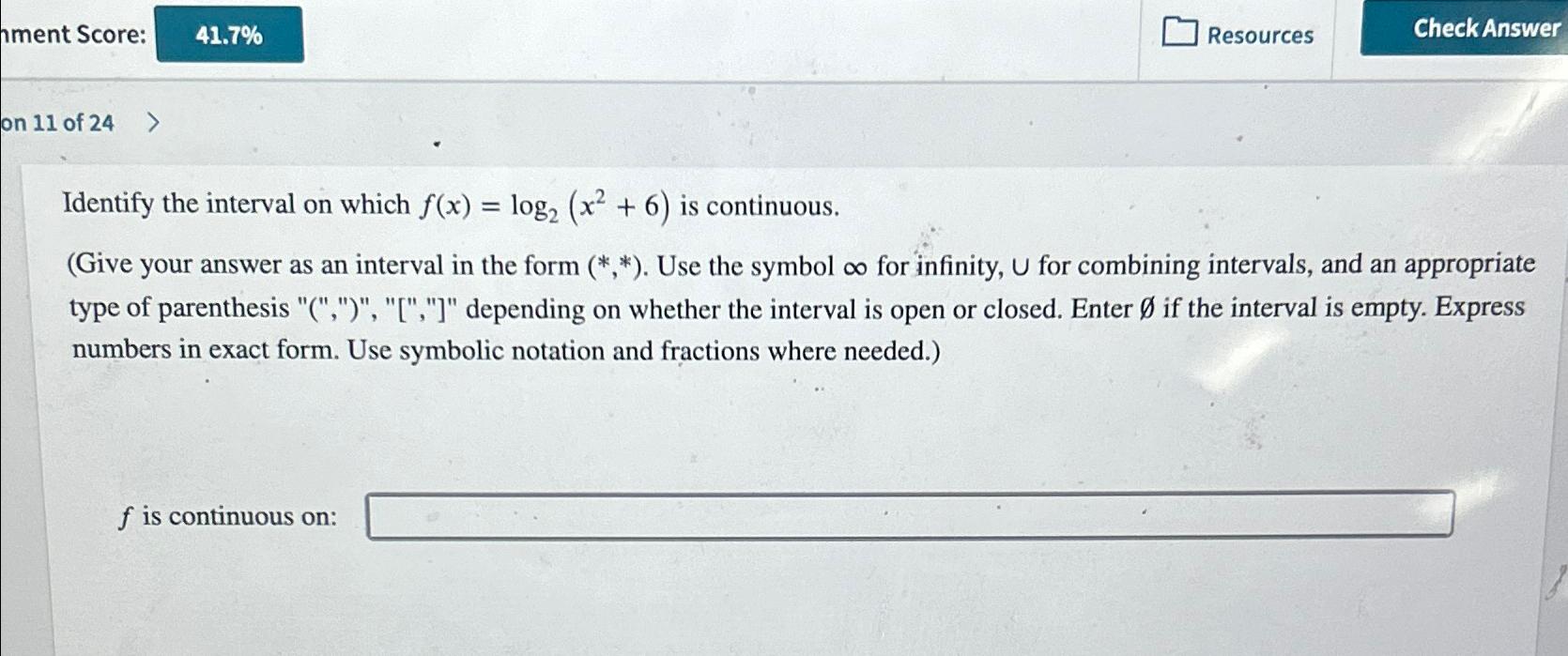 Solved ResourcesIdentify the interval on which | Chegg.com