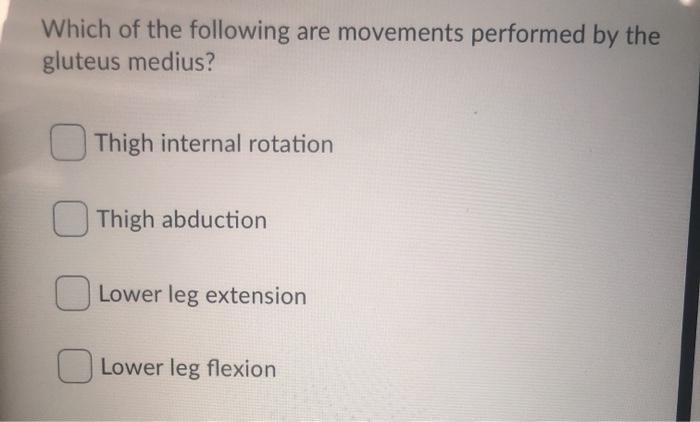 Solved Which of the following are movements performed by the | Chegg.com