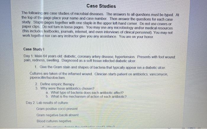 Solved Case Studies The following are case studies of | Chegg.com