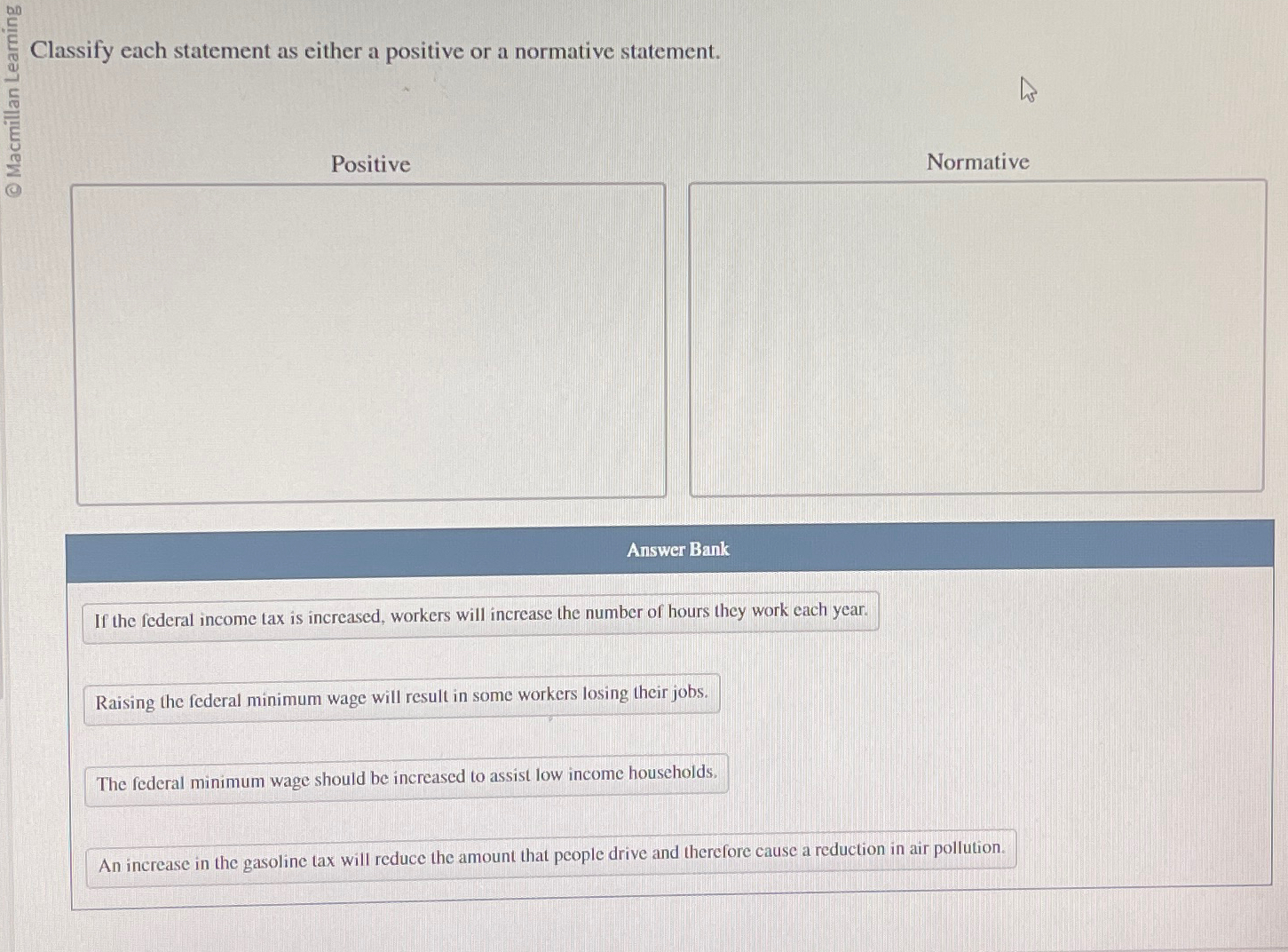 Solved Classify each statement as either a positive or a | Chegg.com