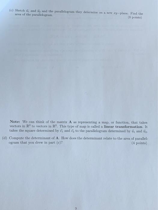 Solved Problem 1: Geometric Interpretation for Determinant A | Chegg.com