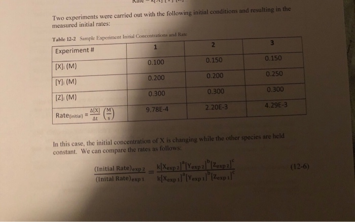 Solved The following table has data of three trials. Which | Chegg.com