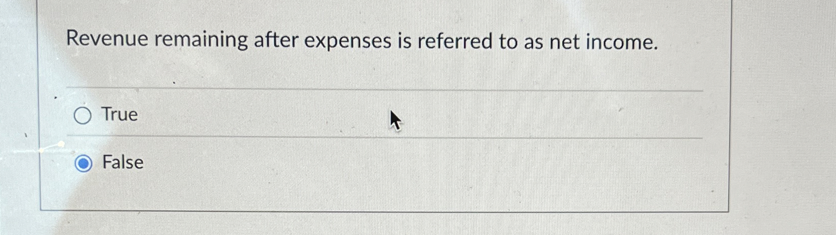 Solved Revenue remaining after expenses is referred to as | Chegg.com