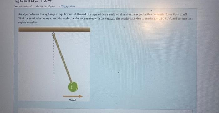 Solved Aa object of mass 2.0 kg hangs in equilibrium at the | Chegg.com